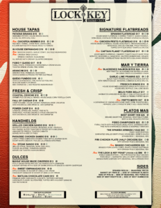 MENUS - The Lock & Key Tapas + Bar